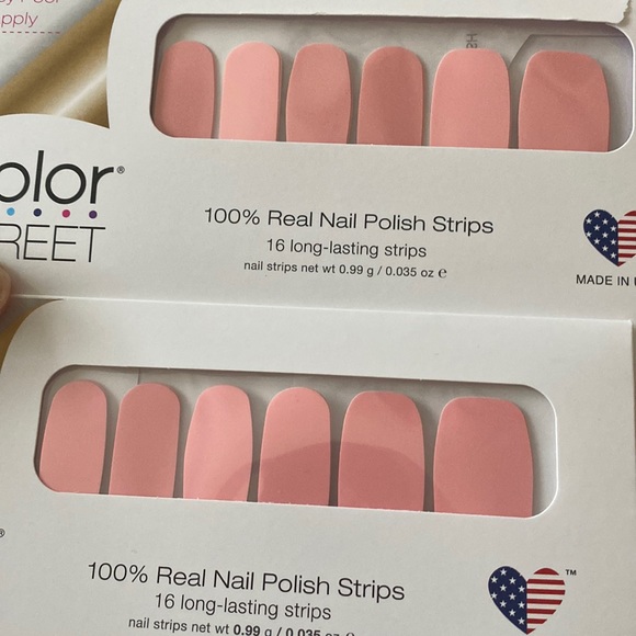 Color Street | Other | 2 Sets Color Street Solid Pink Nail Strip Sets 2 ...